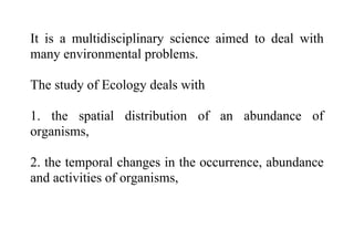 Introduction to ecology | PDF