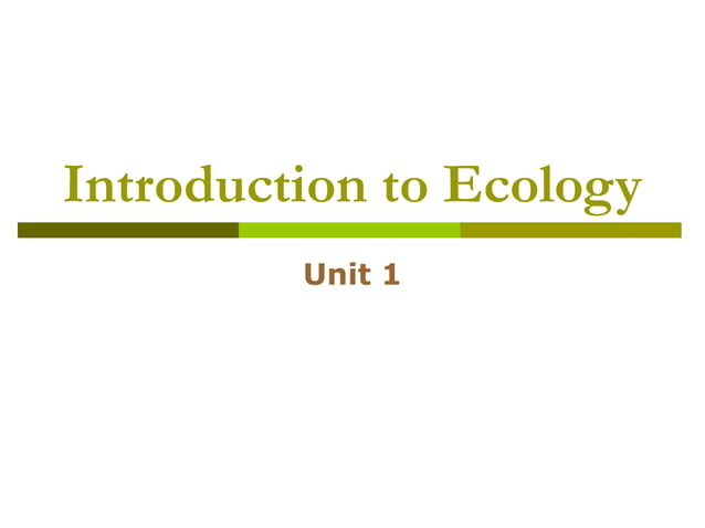 Introduction to ecology 2 | PPT