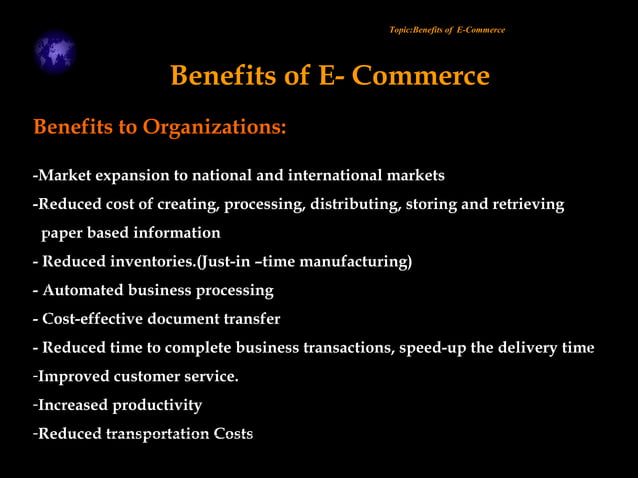 Introduction to e commerce | PPT