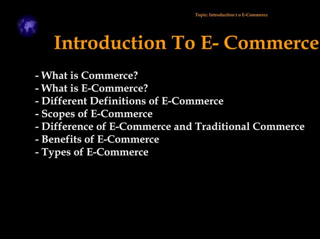 Introduction to e commerce | PPT