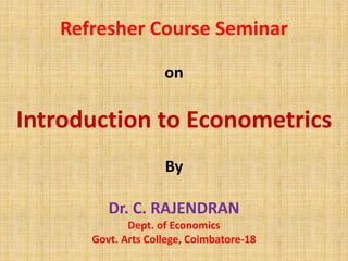 Introduction to Econometrics | PPTX