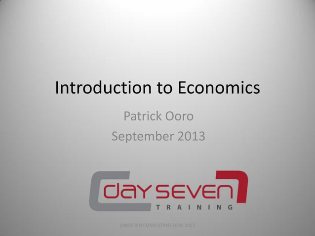 Introduction to economics | PDF