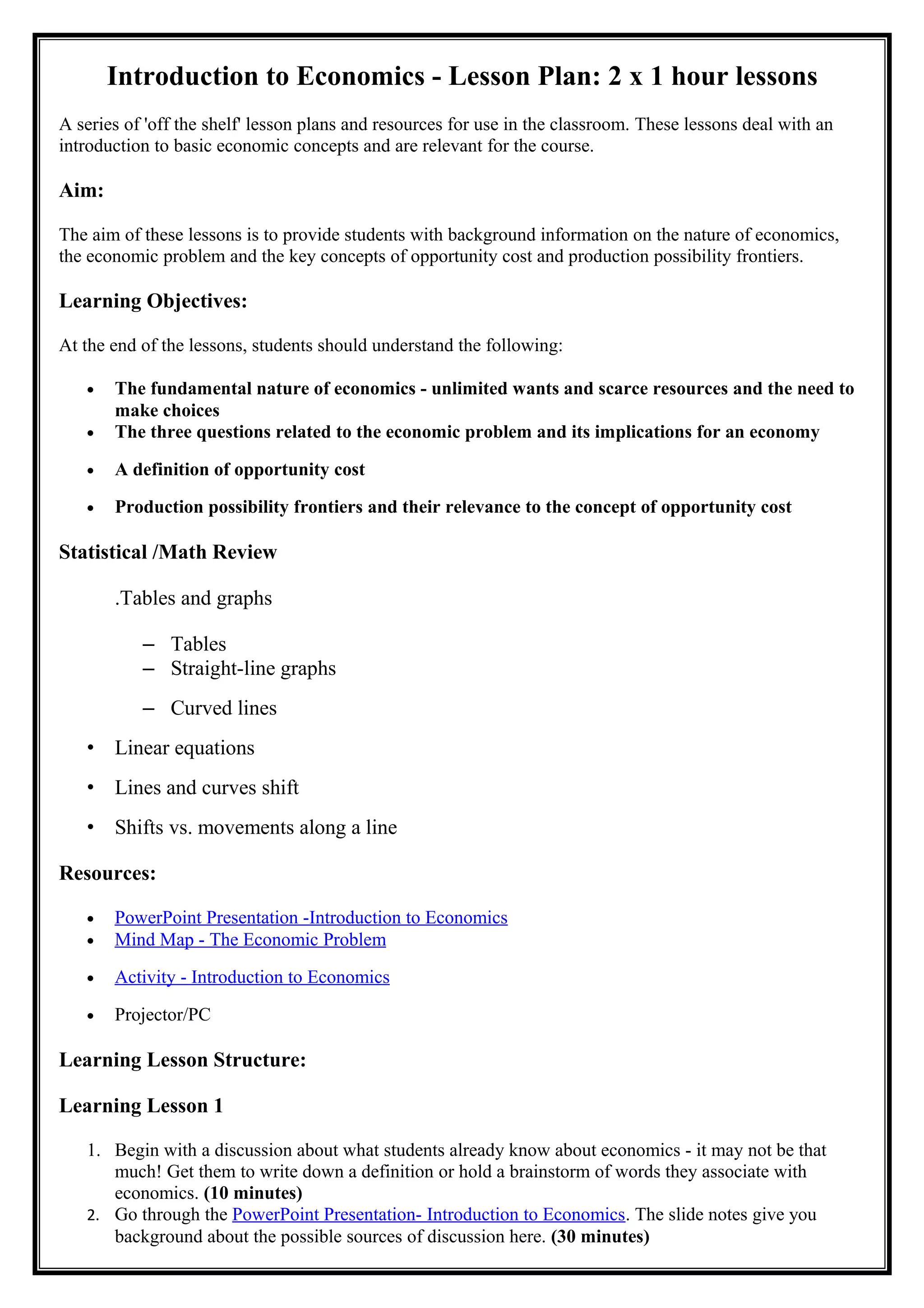 Introduction to economics | DOC