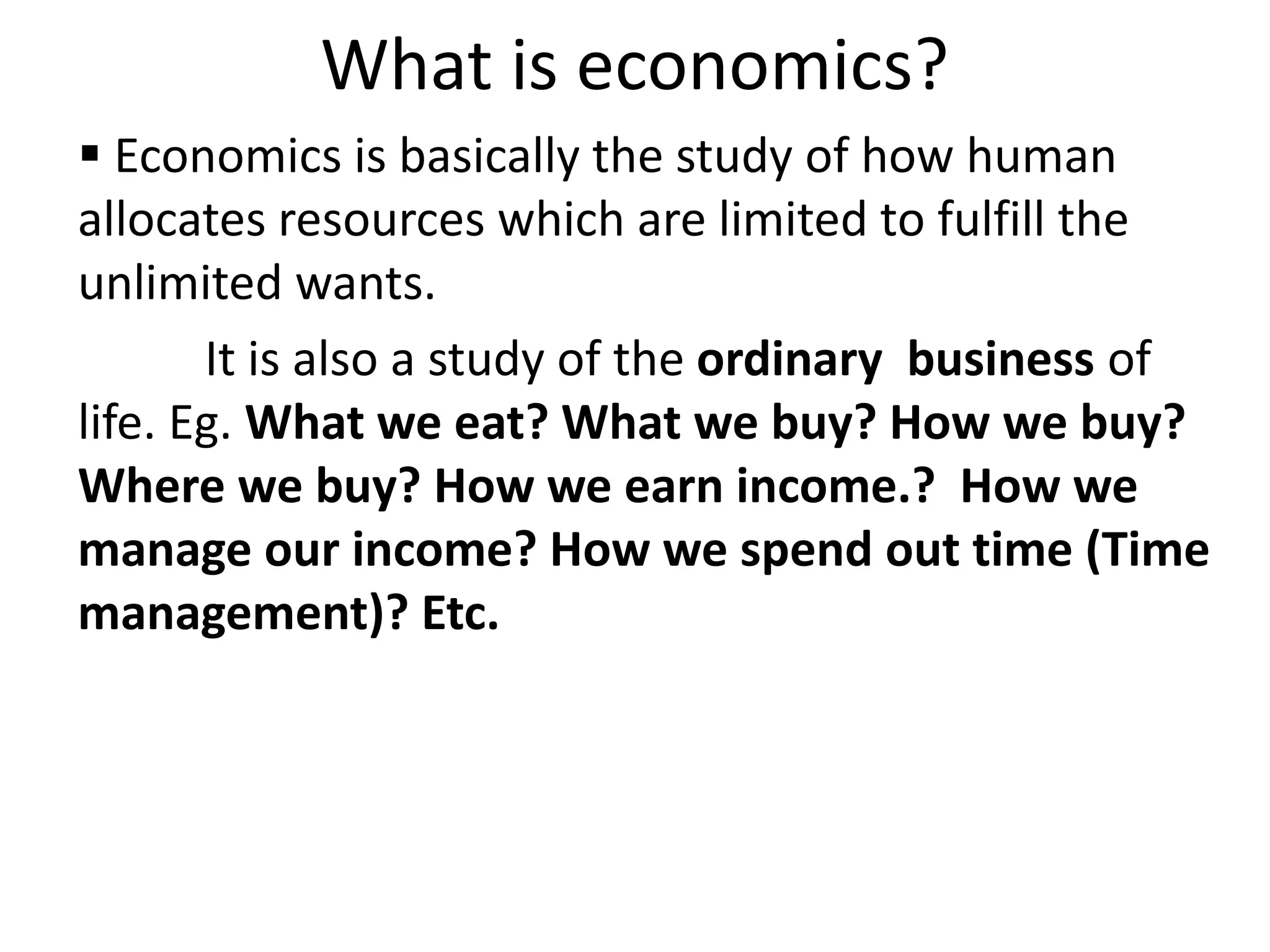 Introduction to economics | PPTX