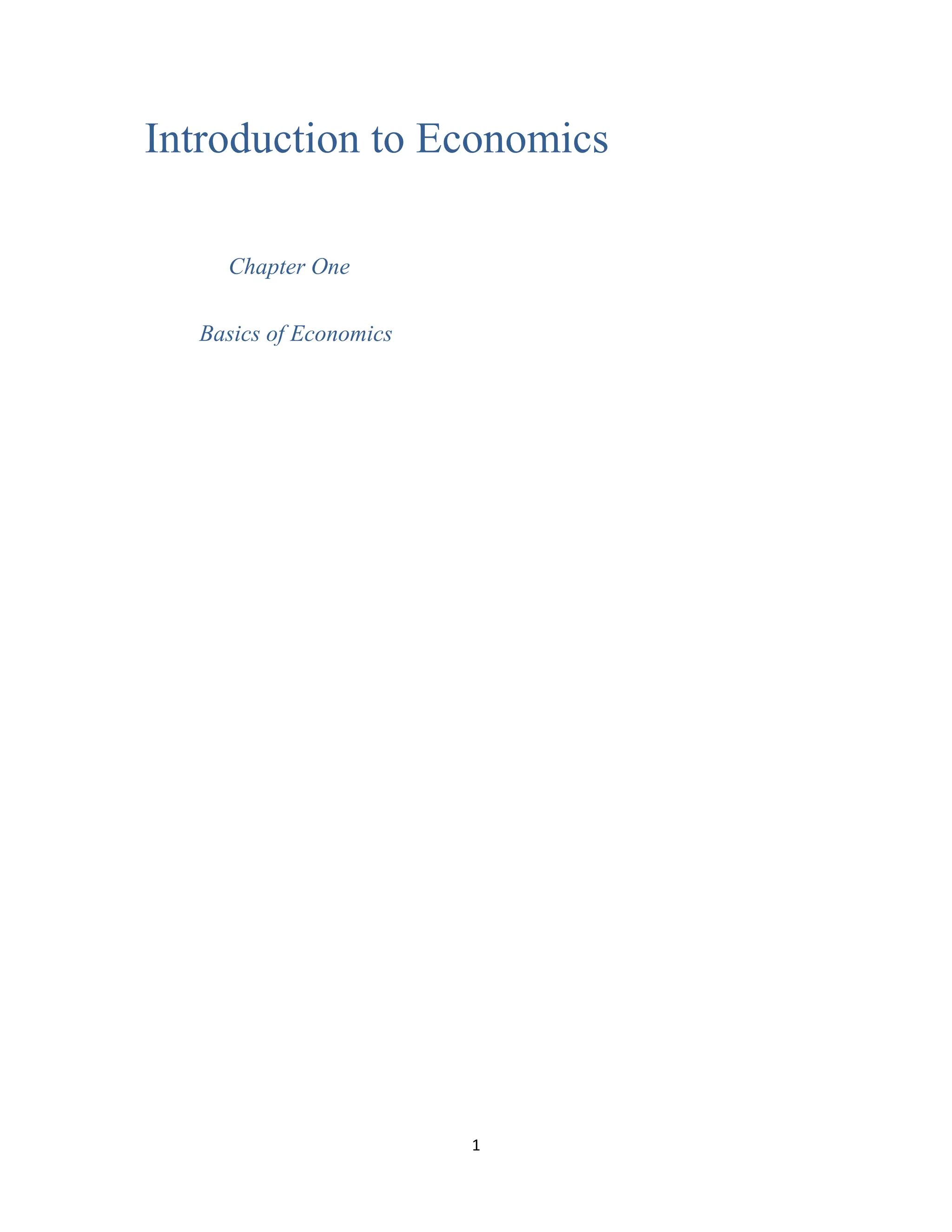 ECONOMICS Module Chapter 1 Part 2 for Freshman 1st Semester Students | PDF