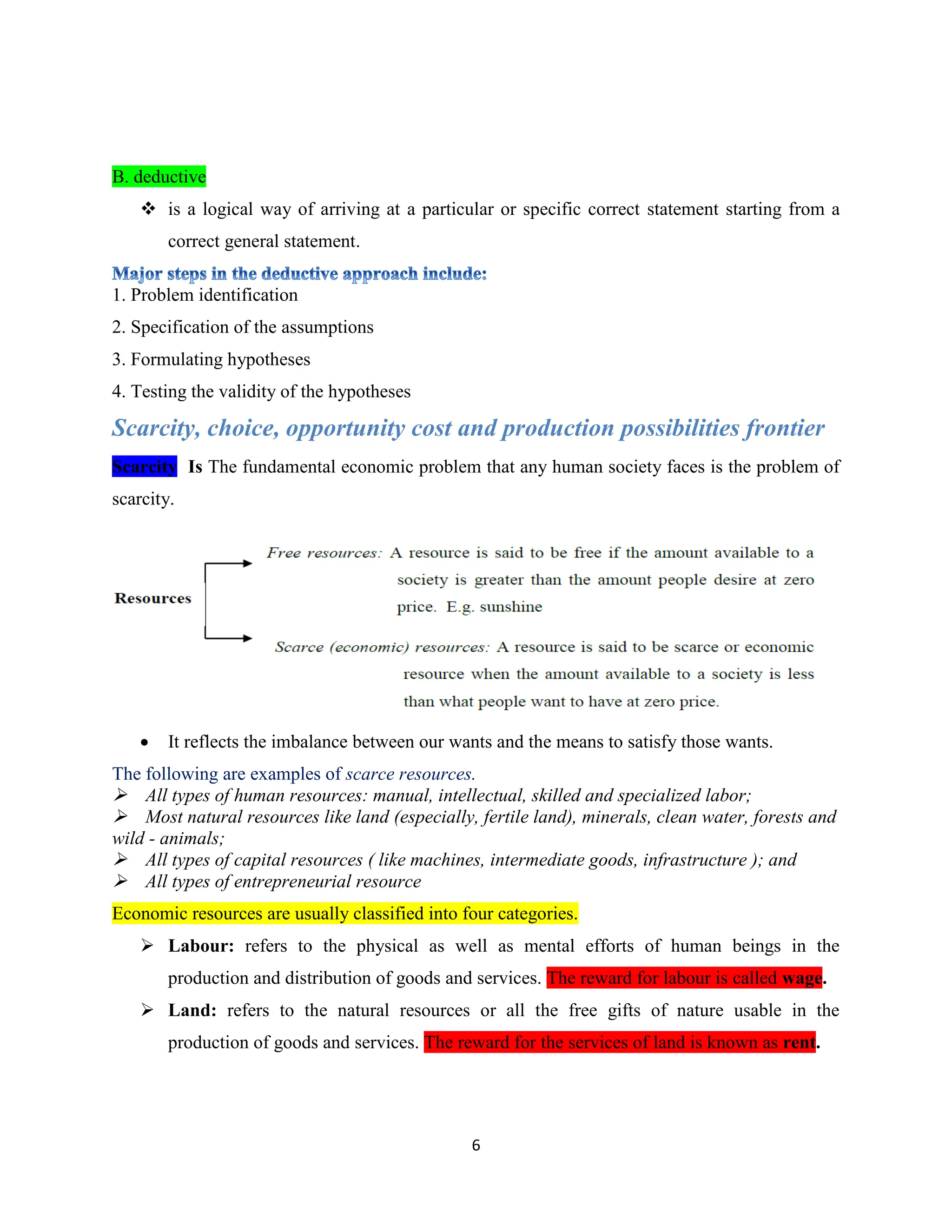 ECONOMICS Module Chapter 1 Part 2 for Freshman 1st Semester Students | PDF