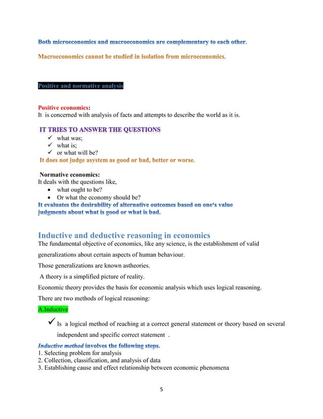 ECONOMICS Module Chapter 1 Part 2 for Freshman 1st Semester Students | PDF