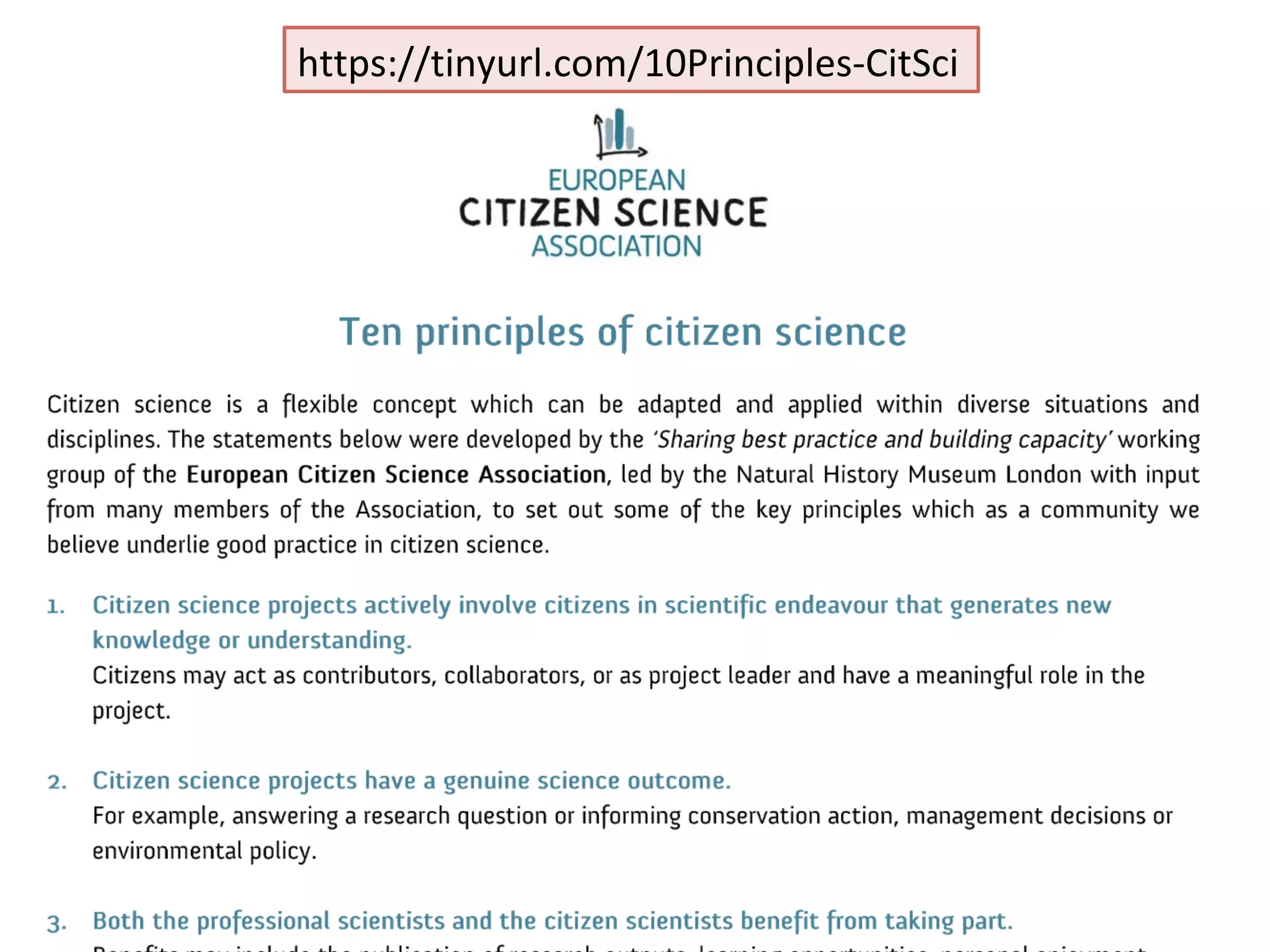 Introduction to the European Citizen Science Association | PDF
