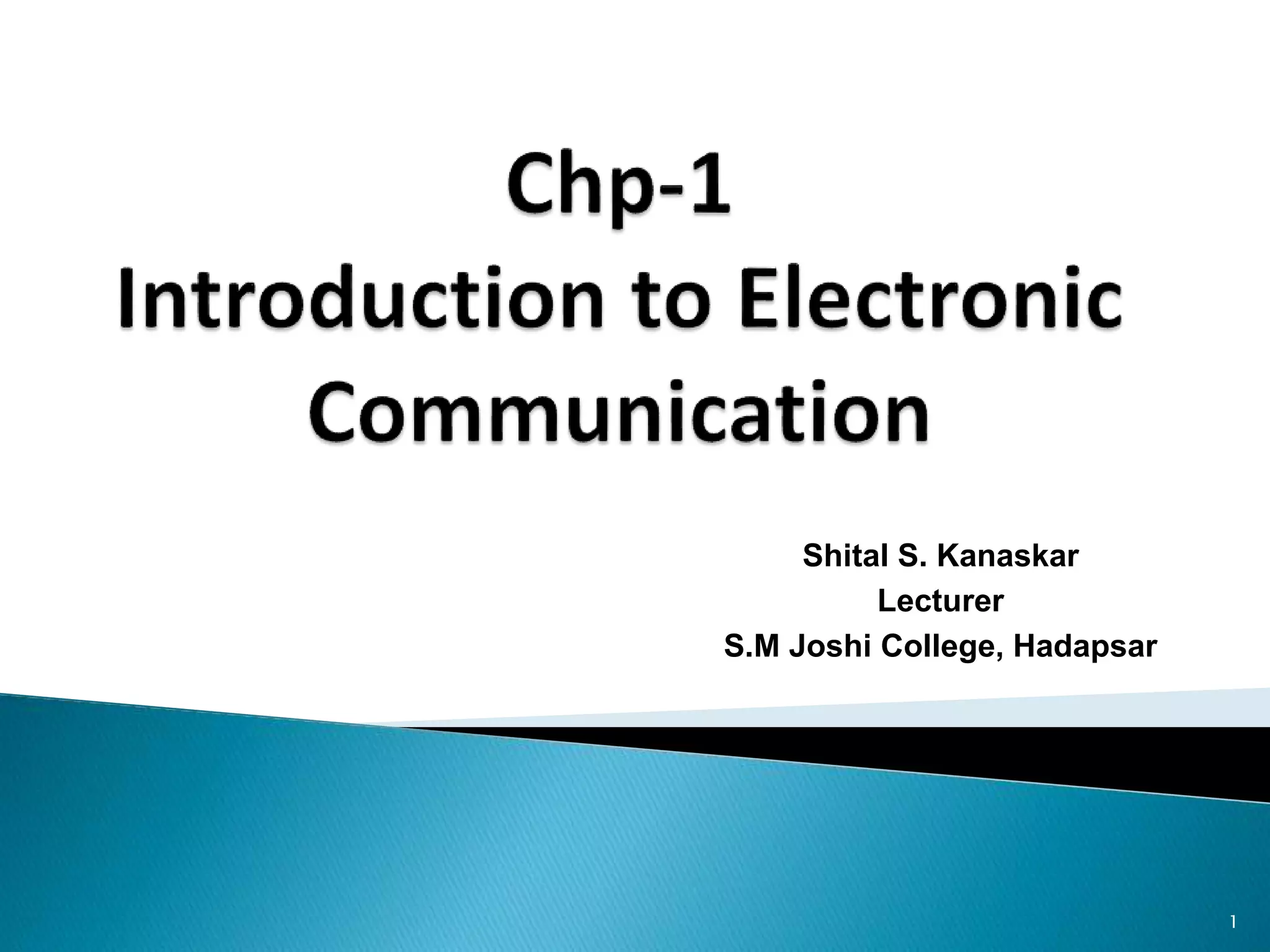 Introduction To Electronic Communication Pptx Computer Networking