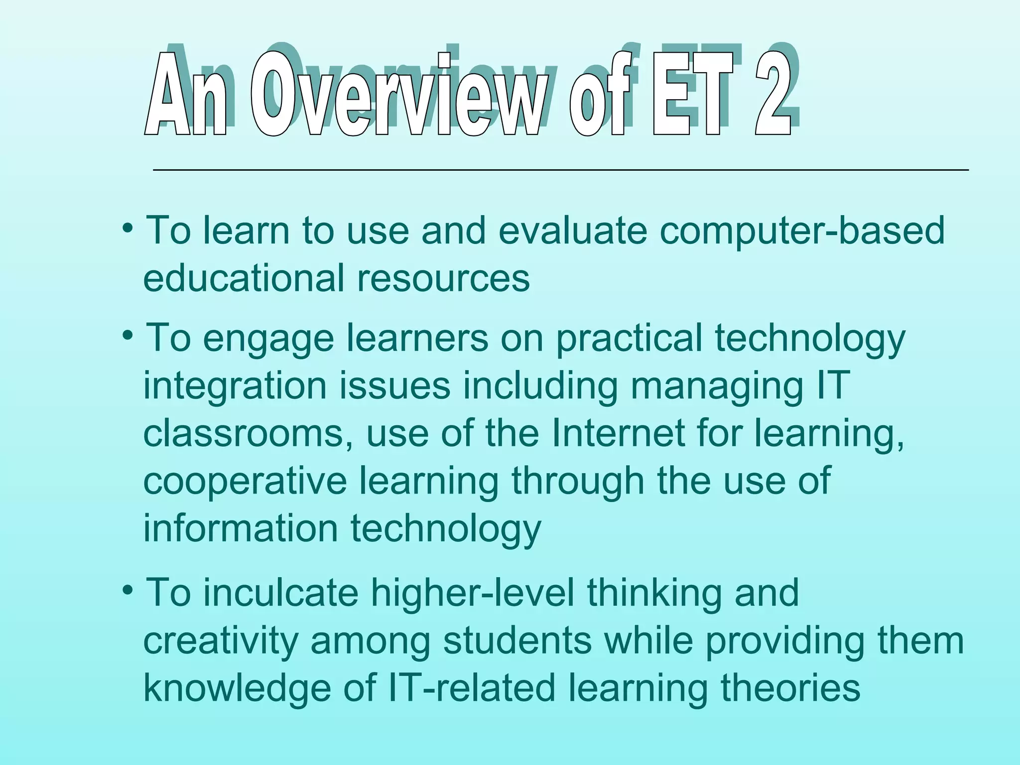 Educational Technology 2 - An Introduction | PPT