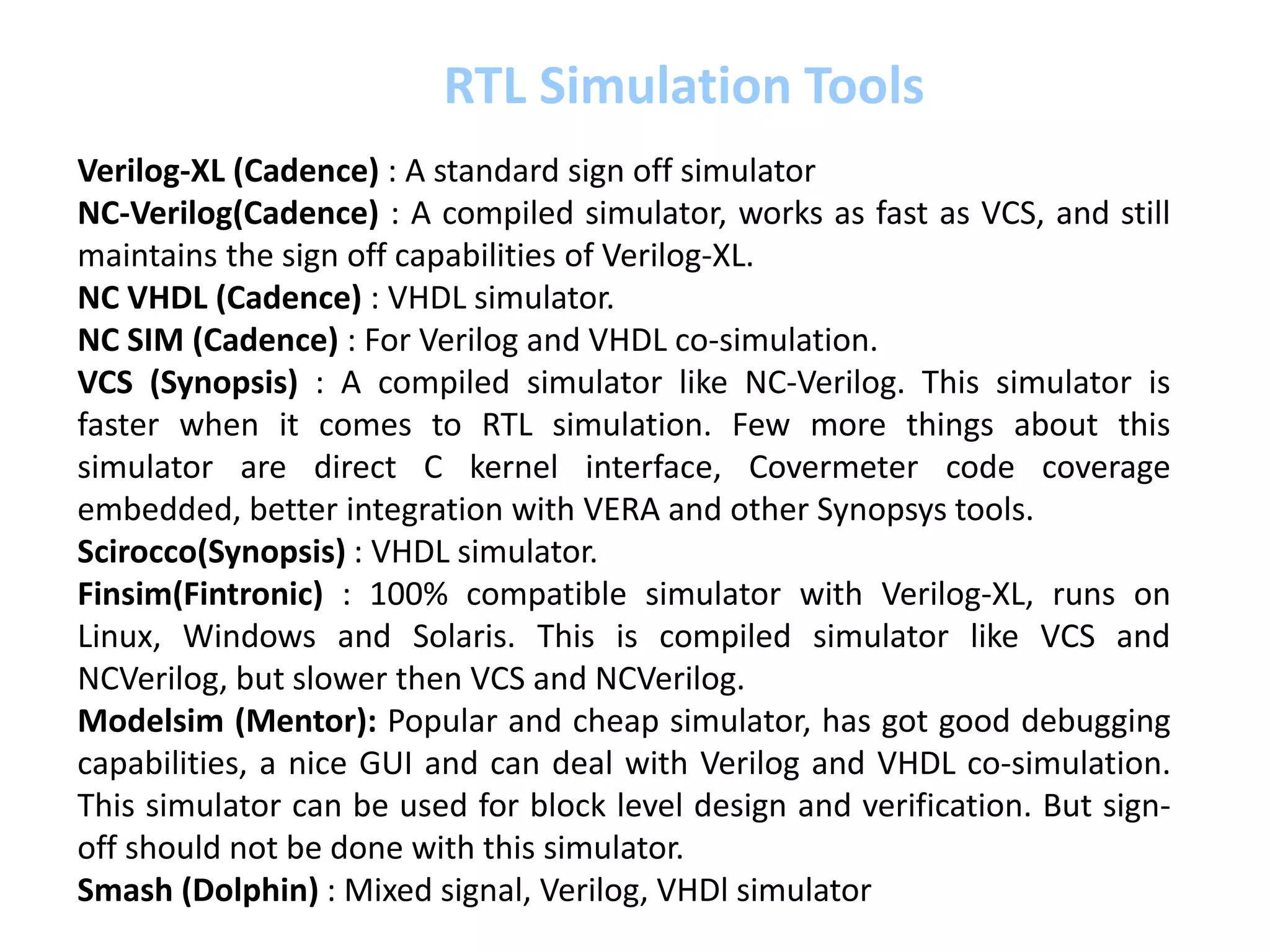 Introduction To Eda Tools Pptx Programming Languages Computing