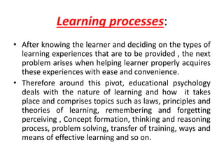 Introduction to educational psychology | PPTX