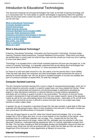 Introduction to educational technology | PDF