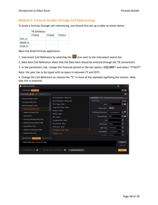 Introduction to Eikon Excel | PDF
