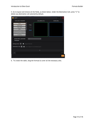 Introduction to Eikon Excel | PDF
