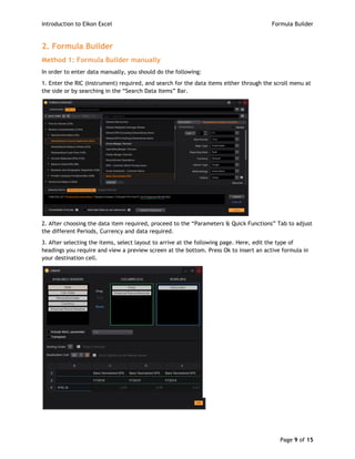 Introduction to Eikon Excel | PDF