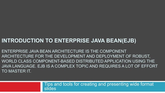 Introduction to ejb and struts framework | PPT