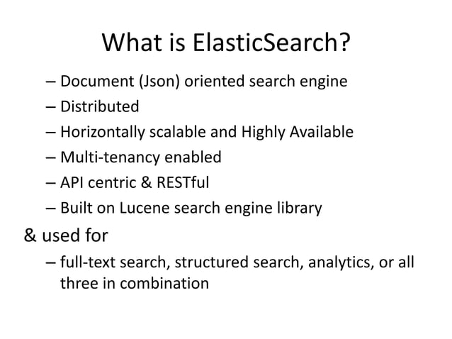 Introduction To Elasticsearch Ppt