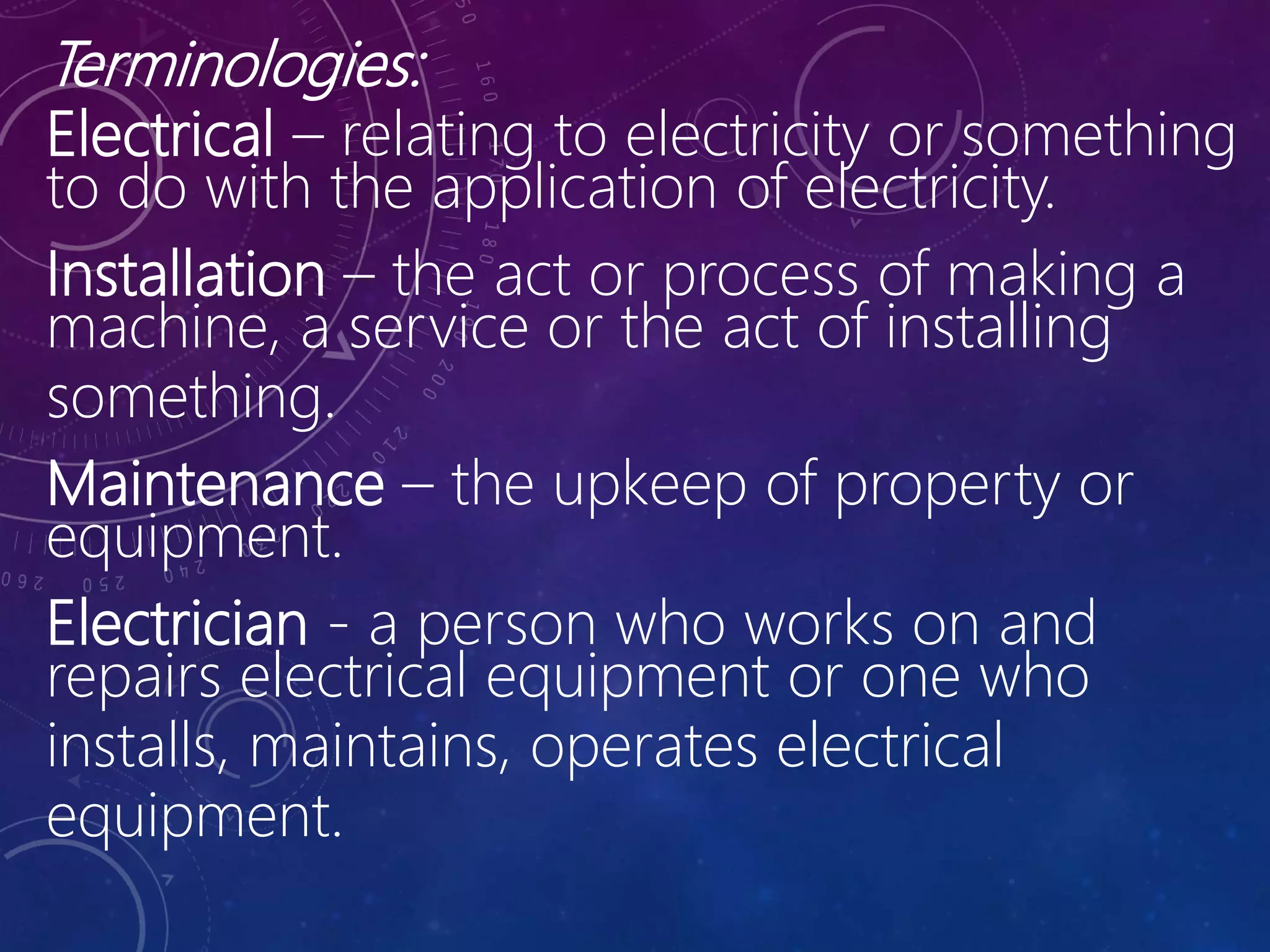 Introduction to Electrical Installation and Maintenance | PPTX
