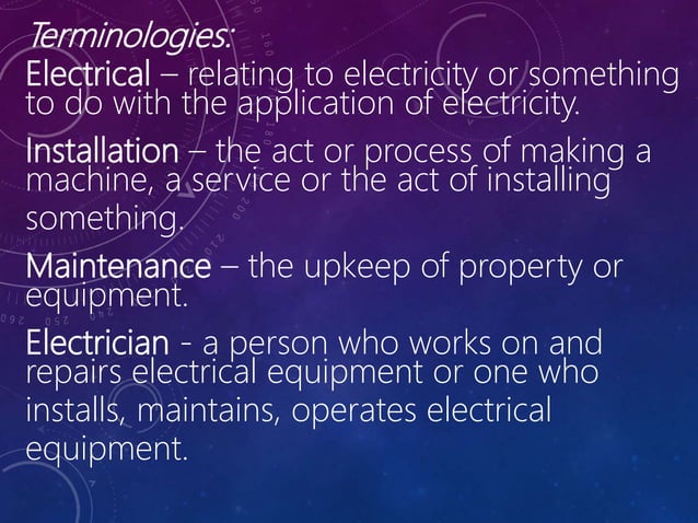 Introduction to Electrical Installation and Maintenance | PPTX