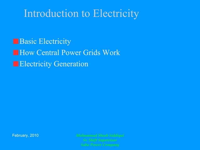 Introduction of Electricity | PPS | Chemistry | Science