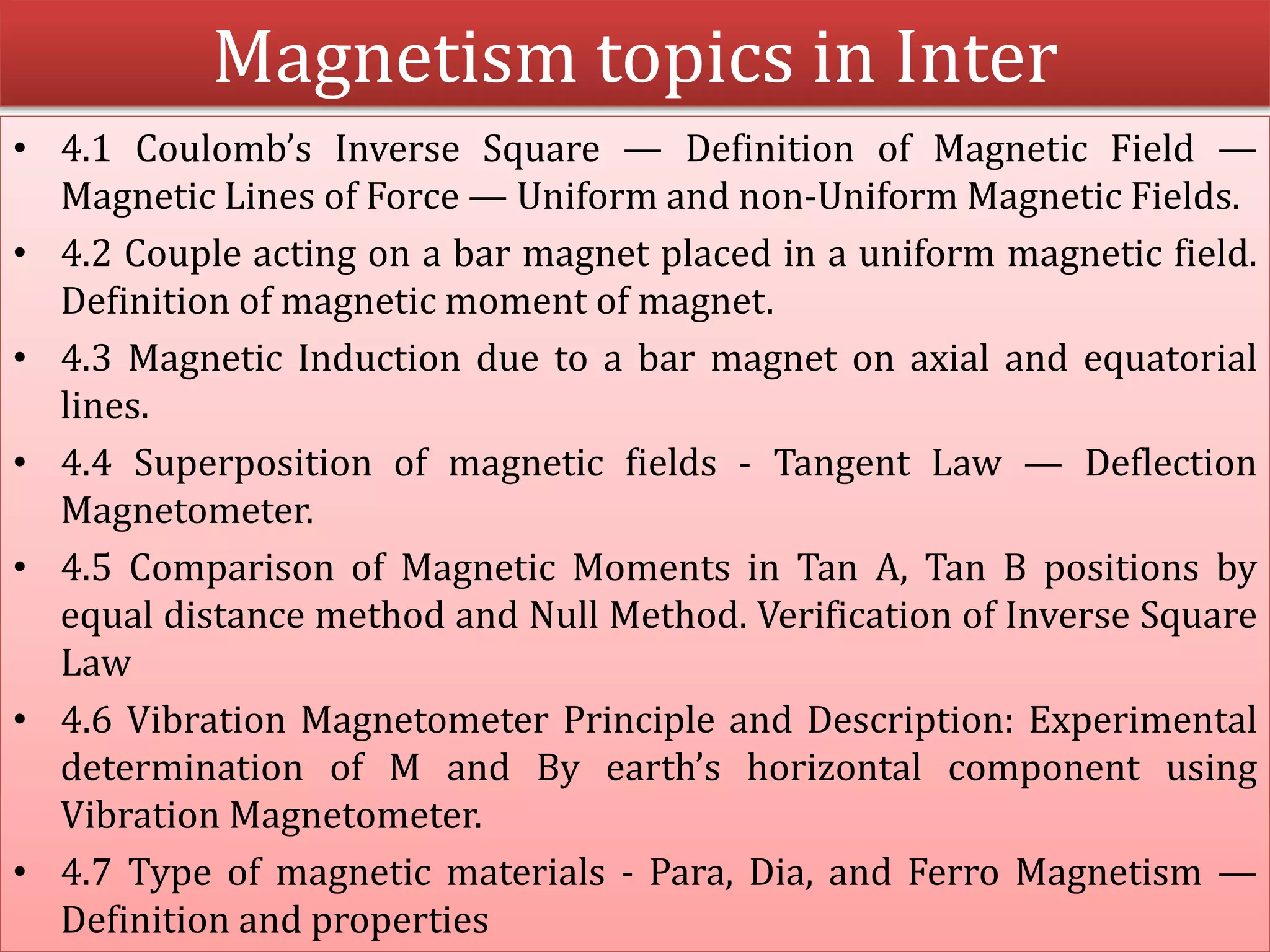 Introduction to electricity, magnetism & electromagnetism | PPT