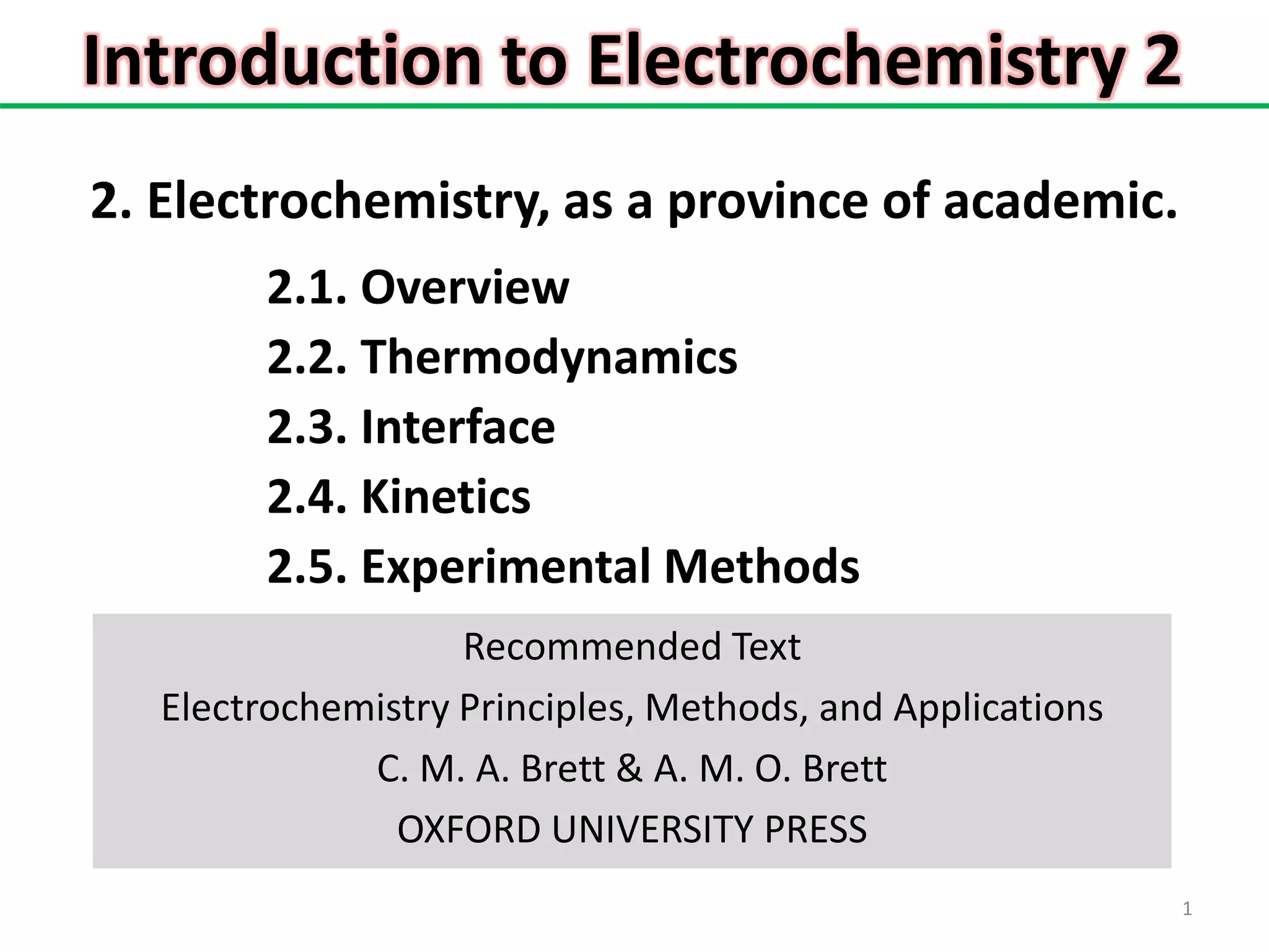 Introduction to electrochemistry 2 by t. hara | PPT
