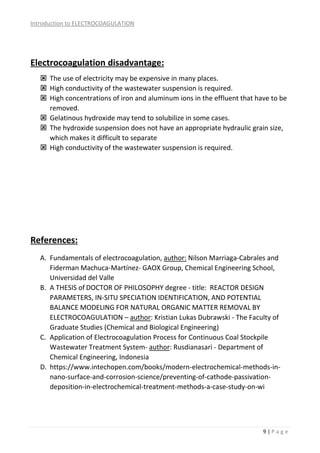 Introduction to Electrocoagulation - water treatment | PDF