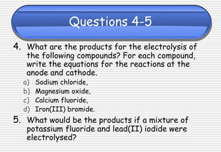 Introduction to electrolysis(older) | PPT
