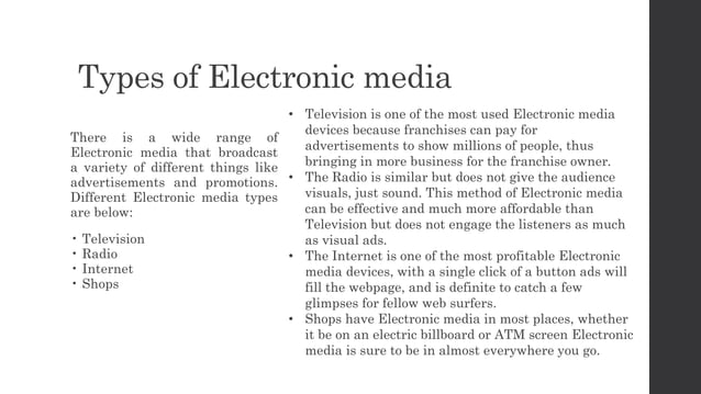 Introduction to Electronic Media by Warda Maryam | PPT