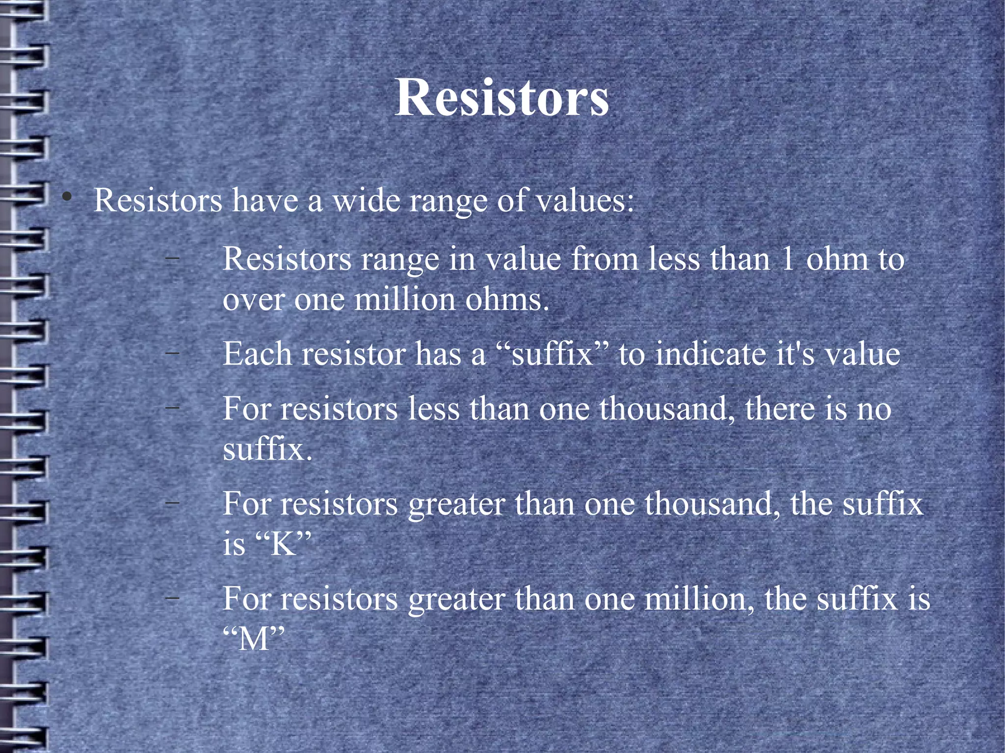 Introduction to Electronics - Resistors | PPT