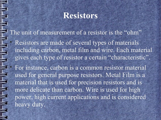 Introduction to Electronics - Resistors | PPT | Physics | Science
