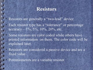 Introduction to Electronics - Resistors | PPT