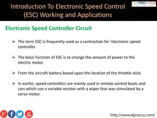 Electronic Speed Control (ESC) Circuits, Working And Applications | PPTX