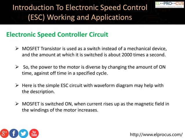 Electronic Speed Control (ESC) Circuits, Working And Applications ...