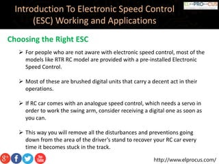 Electronic Speed Control (ESC) Circuits, Working And Applications | PPTX