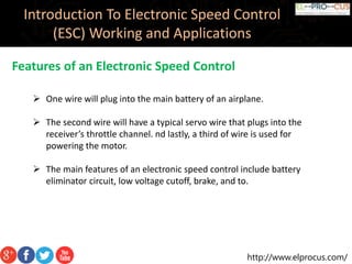 Electronic Speed Control (ESC) Circuits, Working And Applications | PPTX