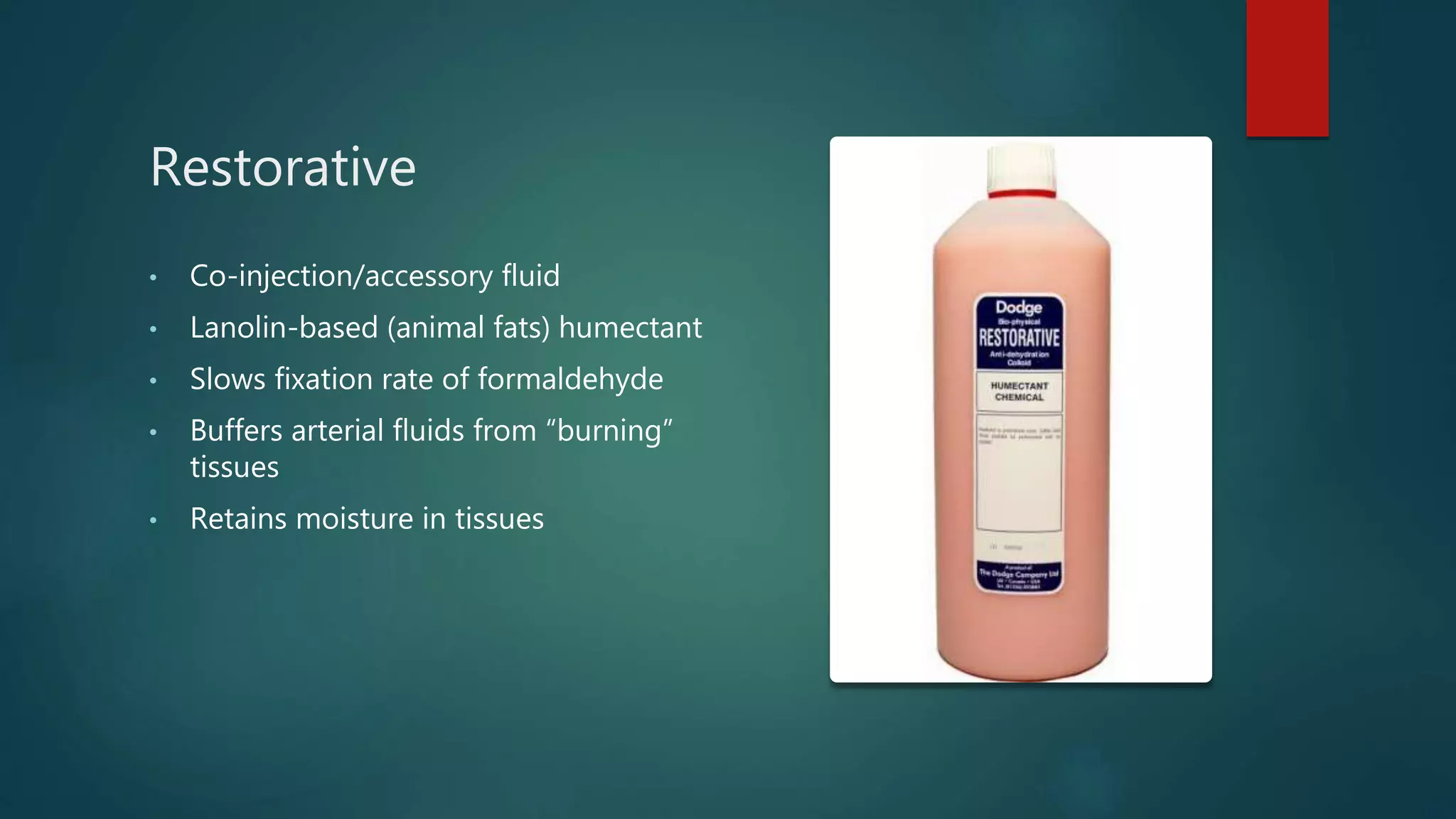 Introduction to embalming chemicals gallery | PPTX