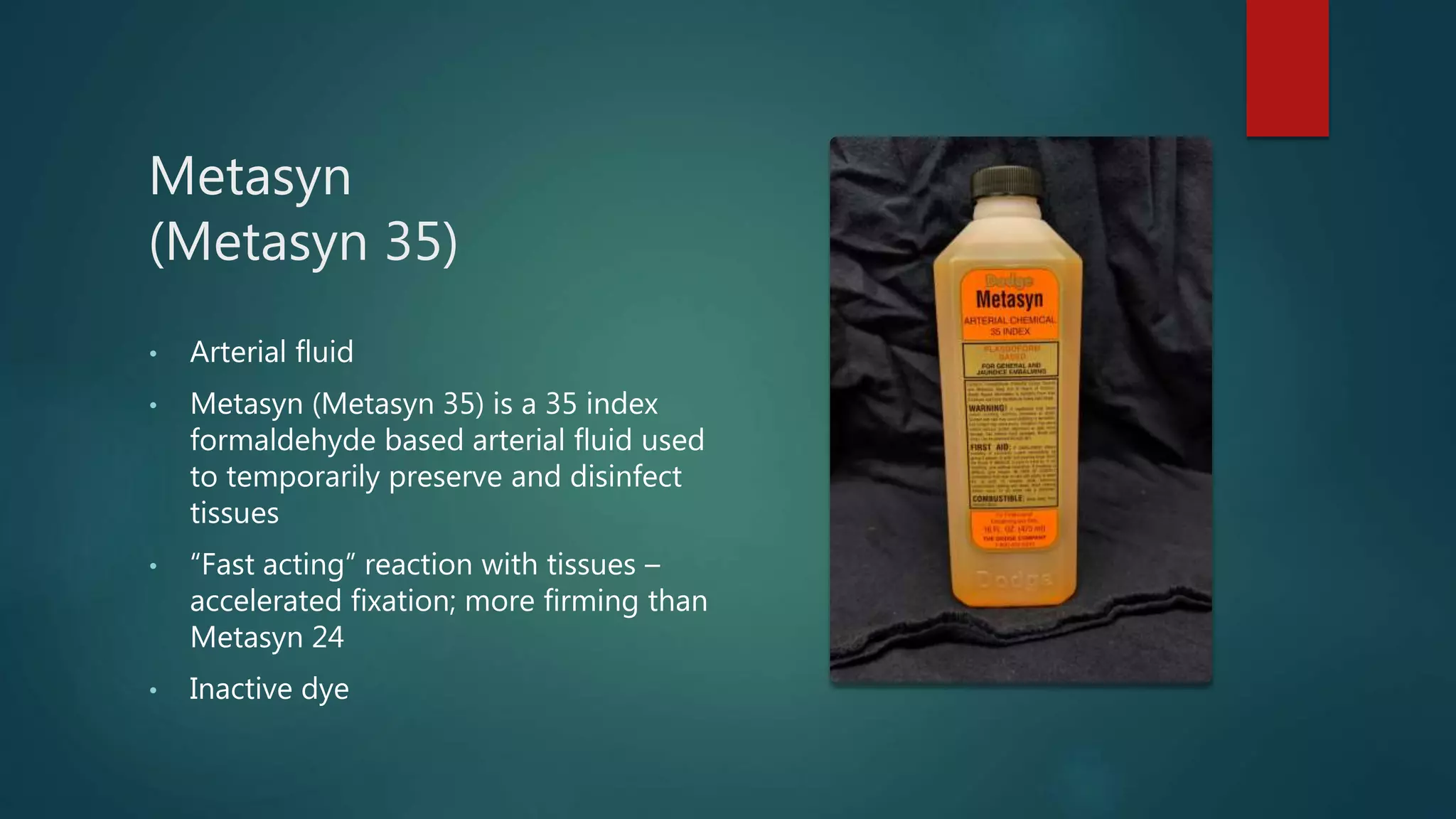 Introduction to embalming chemicals gallery | PPTX