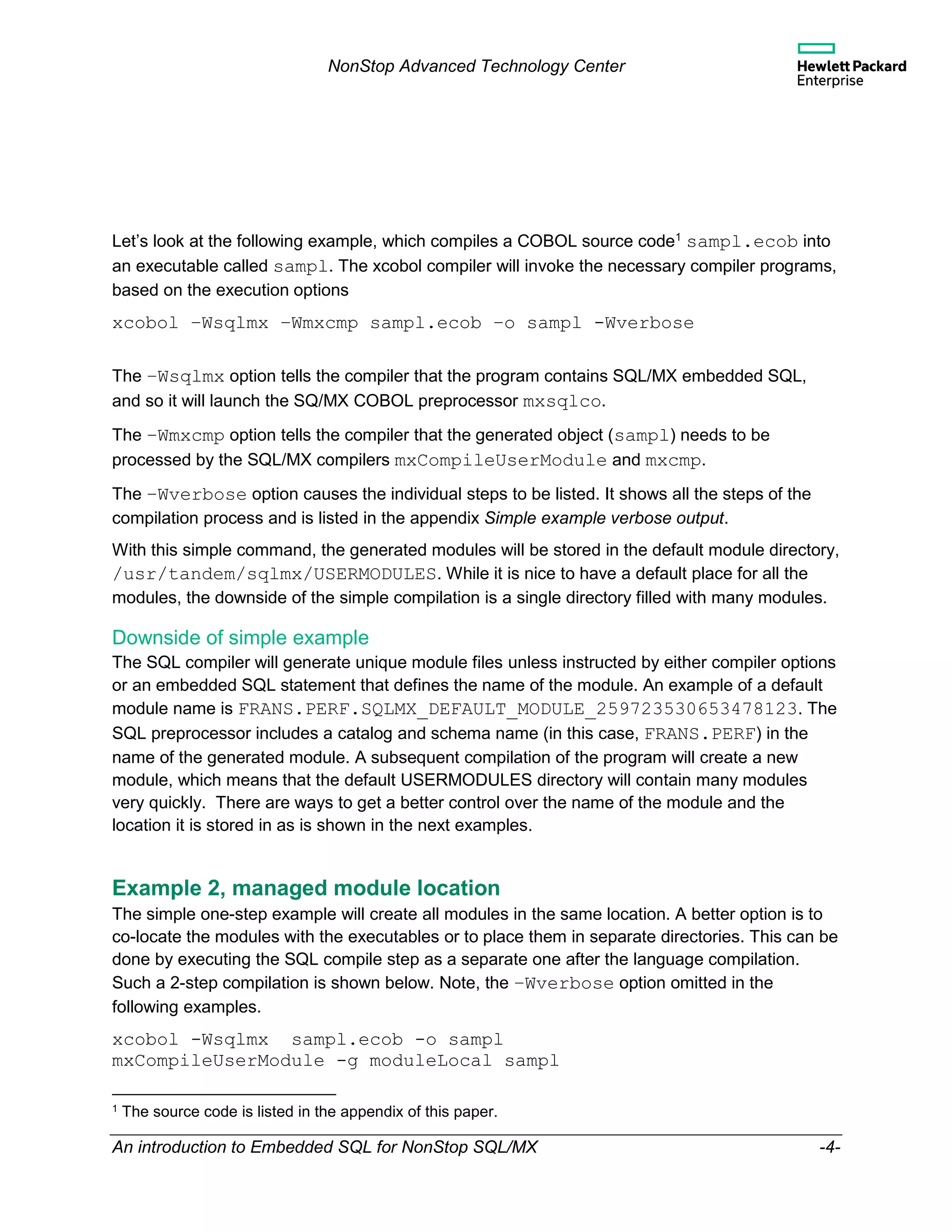 Introduction to embedded sql for NonStop SQL | PDF