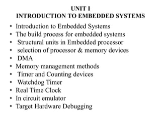Introduction to embedded system | PPTX