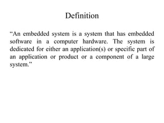 Introduction to embedded system | PPTX