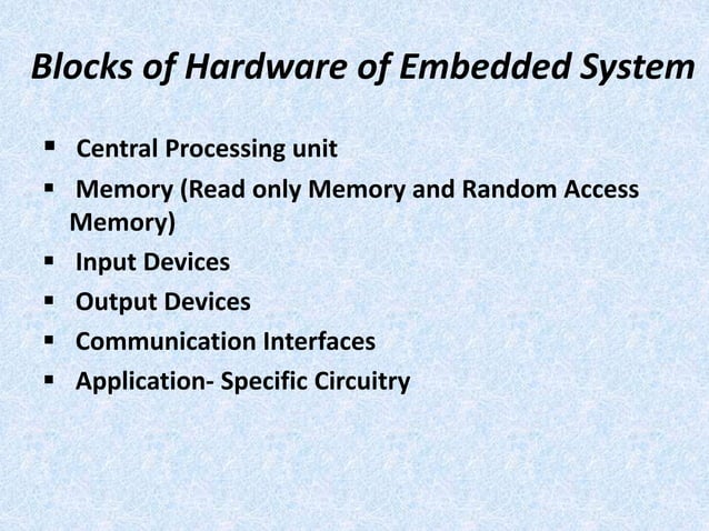 Introduction to embedded systems | PPTX | Operating Systems | Computer Software and Applications