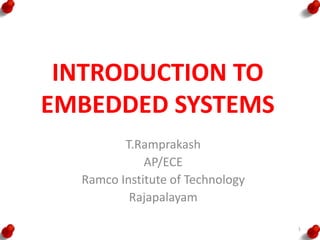 Introduction to embedded systems | PPTX