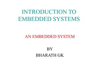 Introduction to embedded systems | PPT