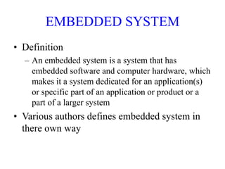 Introduction to embedded systems | PPT