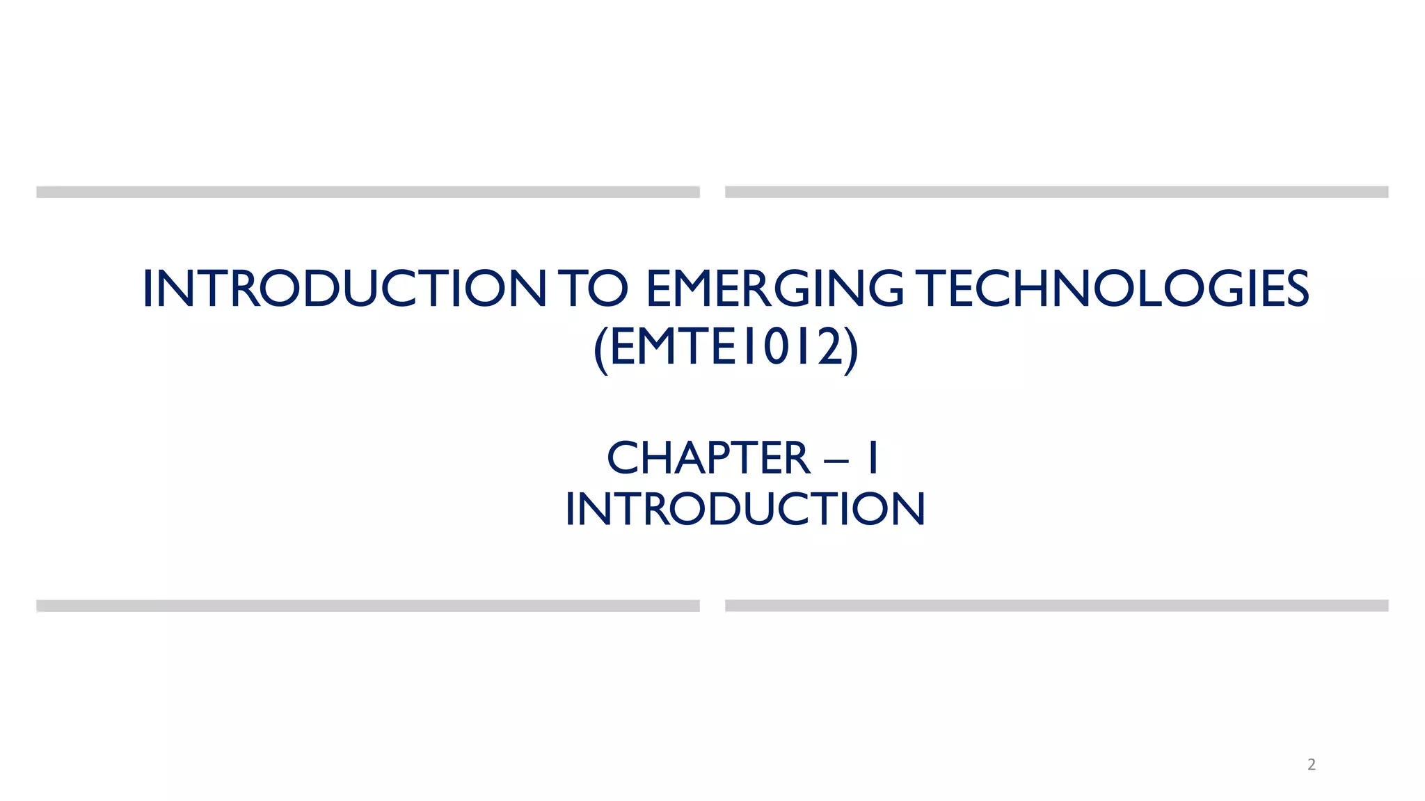 Introduction to emerging technology | PDF