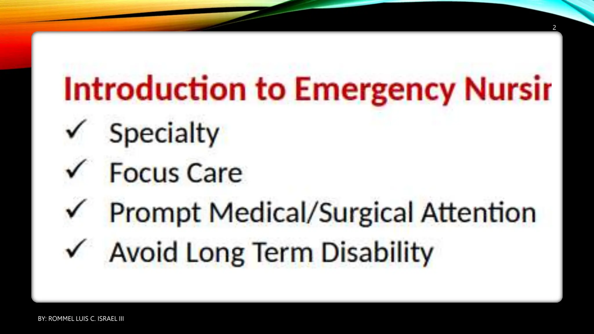 INTRODUCTION TO EMERGENCY NURSING LECTURE | PPTX