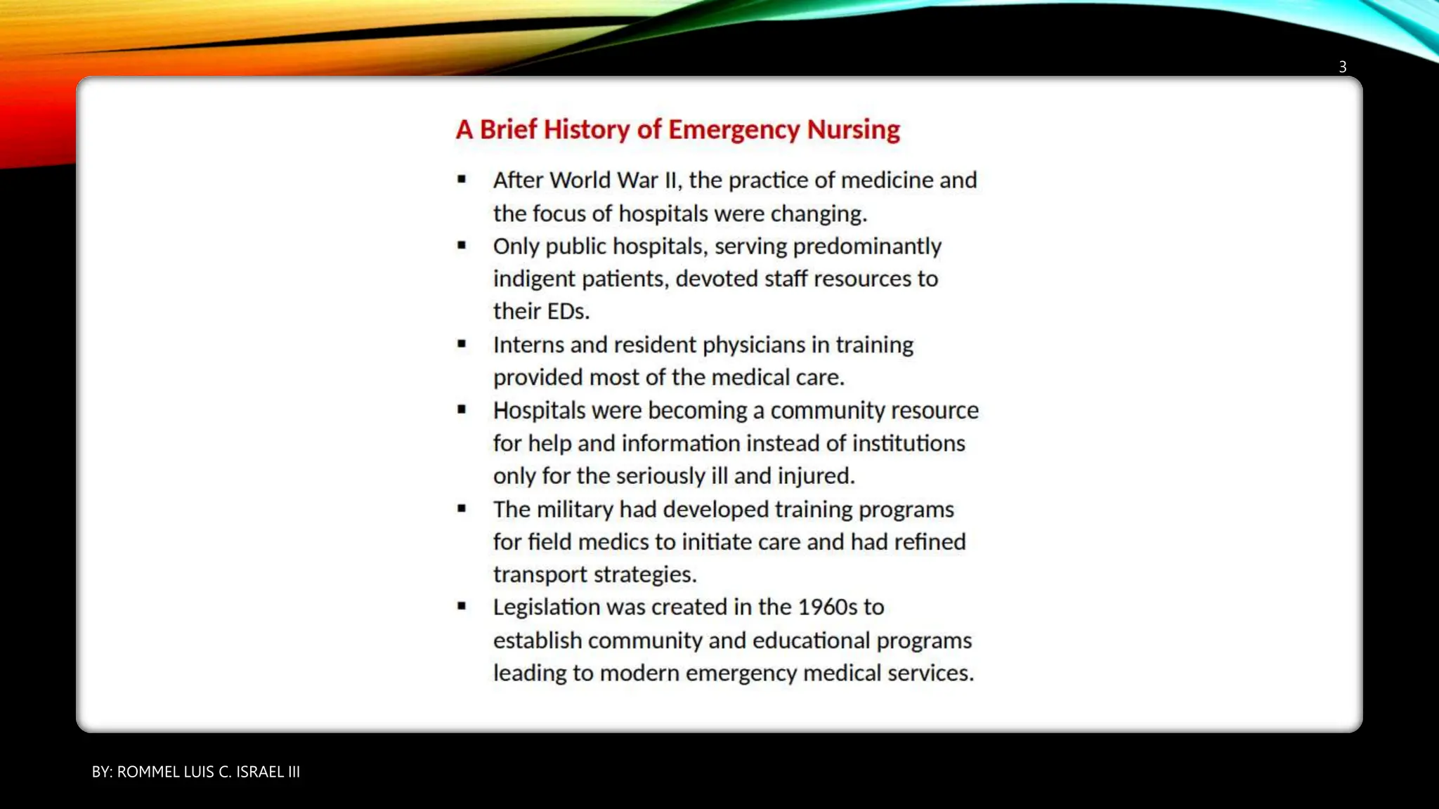 INTRODUCTION TO EMERGENCY NURSING LECTURE | PPTX