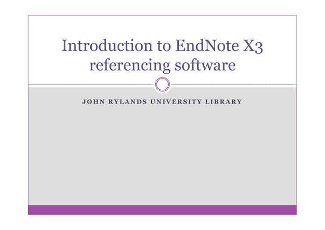 Introduction to end note x3 presentation | PDF